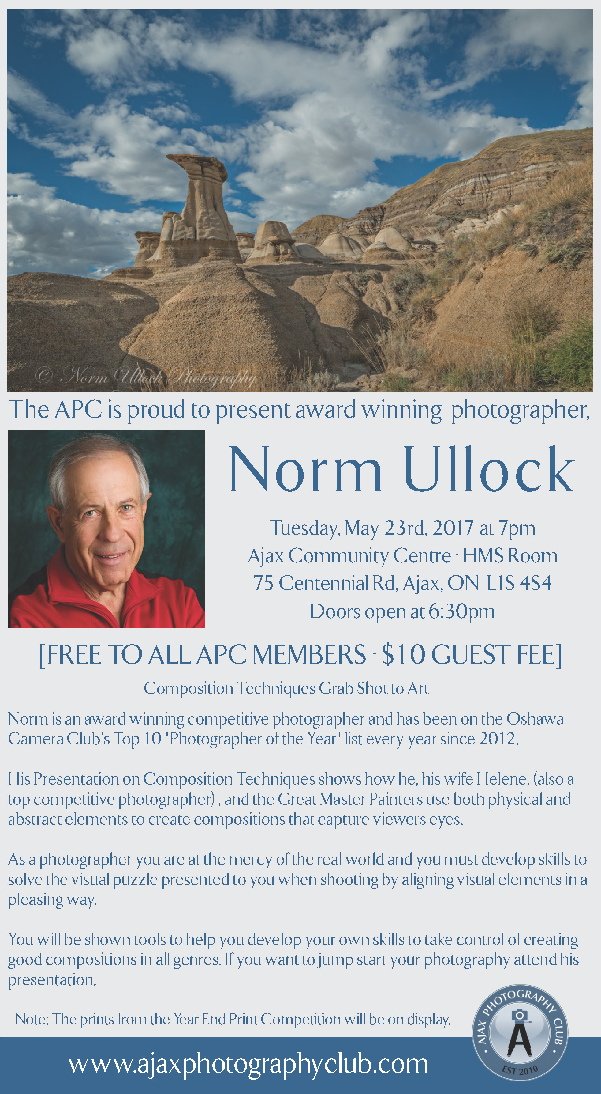 APC May Meeting – Award winning photographer, Norm Ullock – The Ajax ...